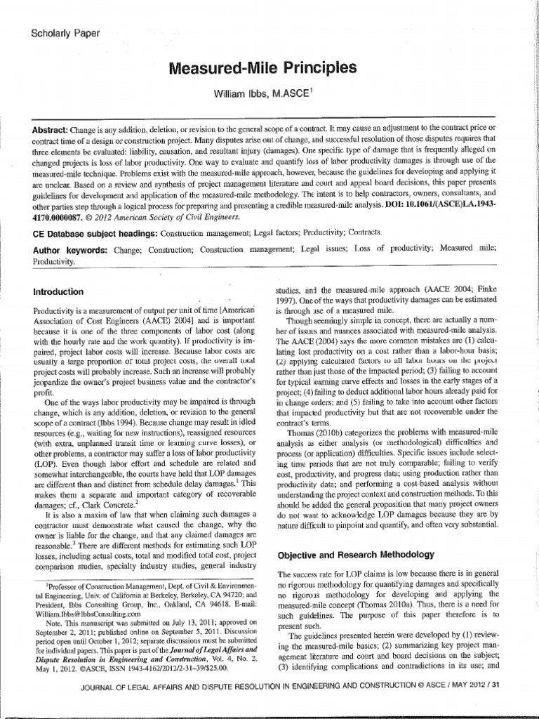 Measured Mile Principles | PDF