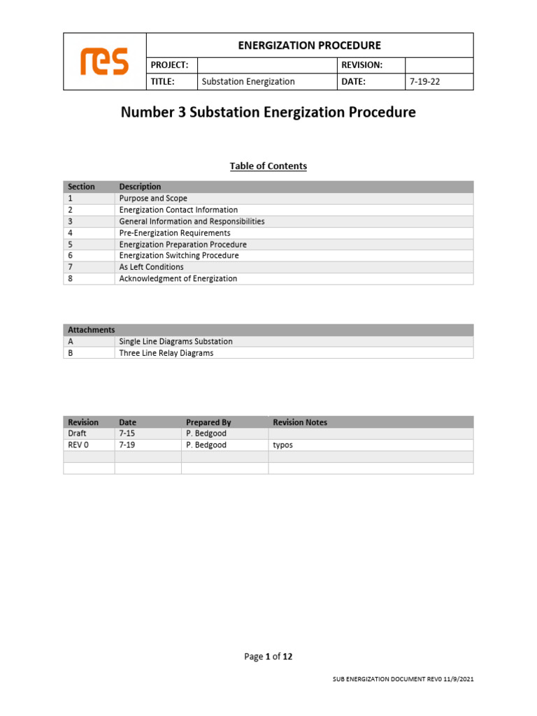 Substation Energization Procedure | PDF | Electrical Substation | Fuse ...