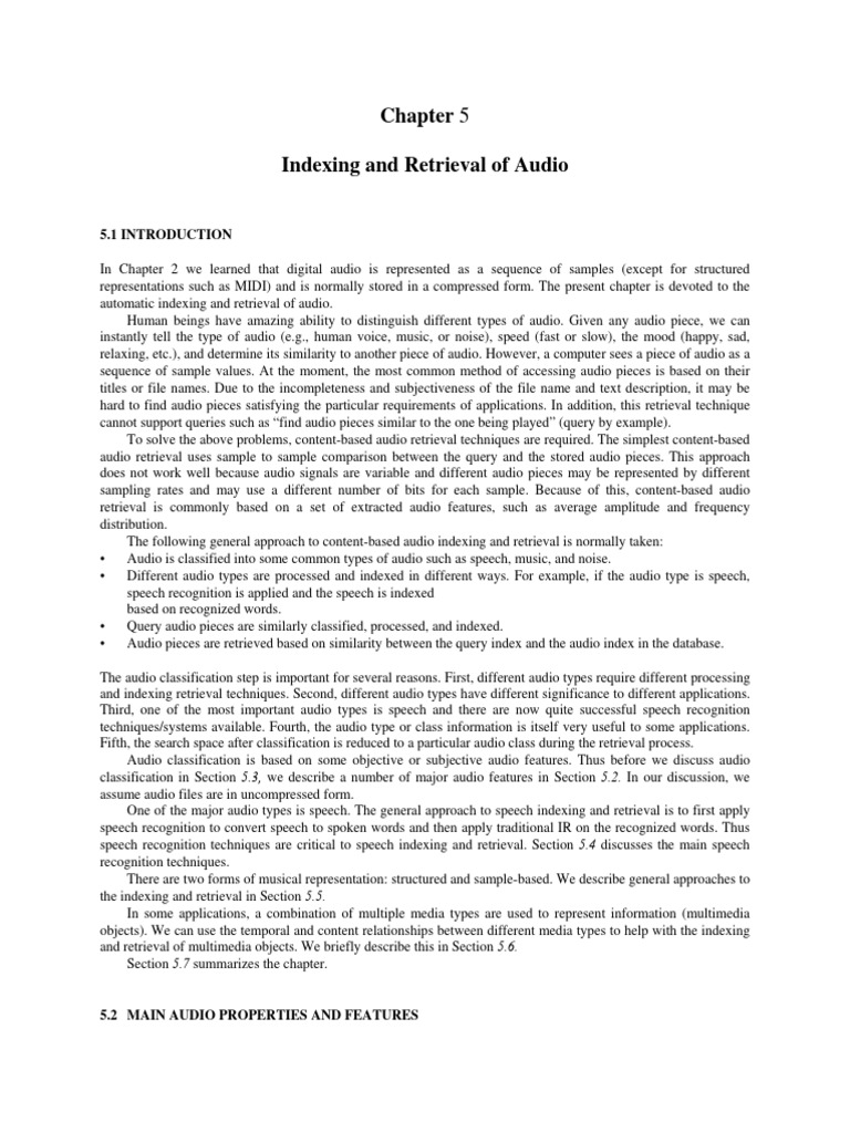 Chap 5 audio dbms | PDF | Speech Recognition | Spectral Density