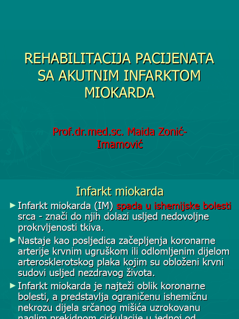 Rehabilitacija Pacijenata Sa Akutnim Infarktom Miokarda | PDF