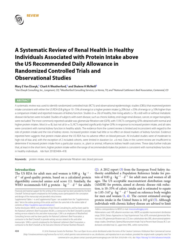 2018 Revised Reference Values For The Intake of Protein | PDF | Creatinine | Kidney