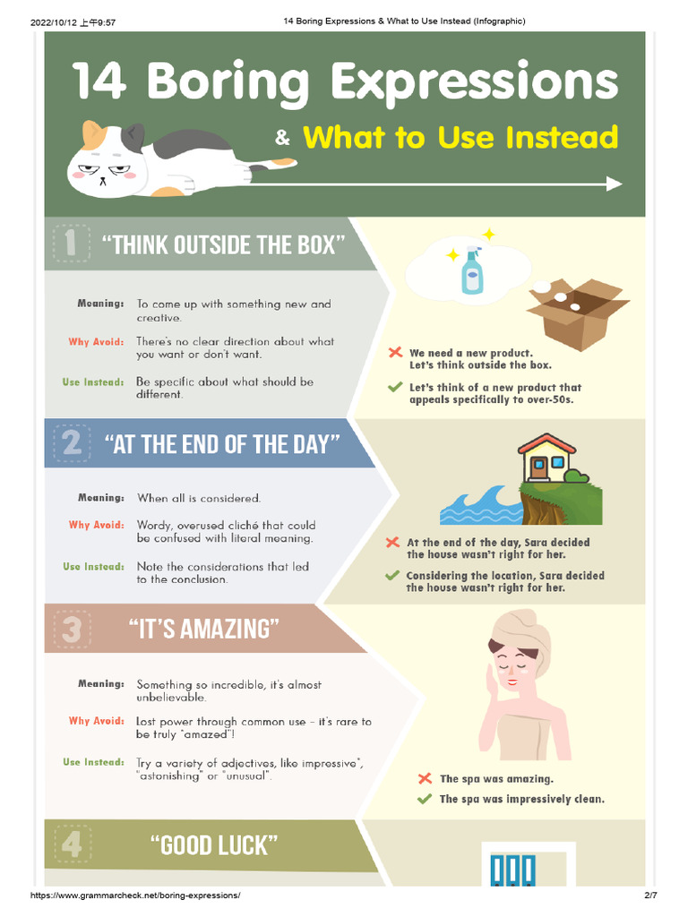 14 Boring Expressions & What To Use Instead (Infographic) | PDF