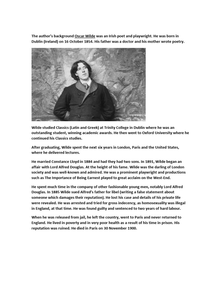 Oscar Wilde and The Picture of Dorian Gray | PDF | Oscar Wilde