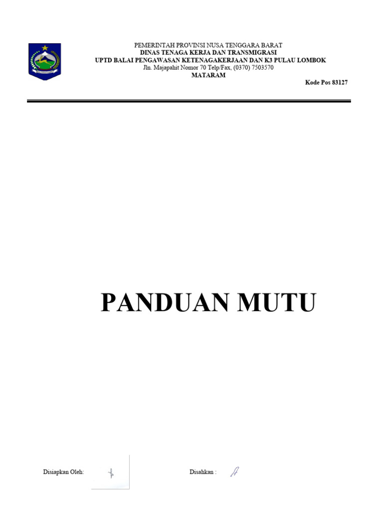 PANDUAN MUTU | PDF