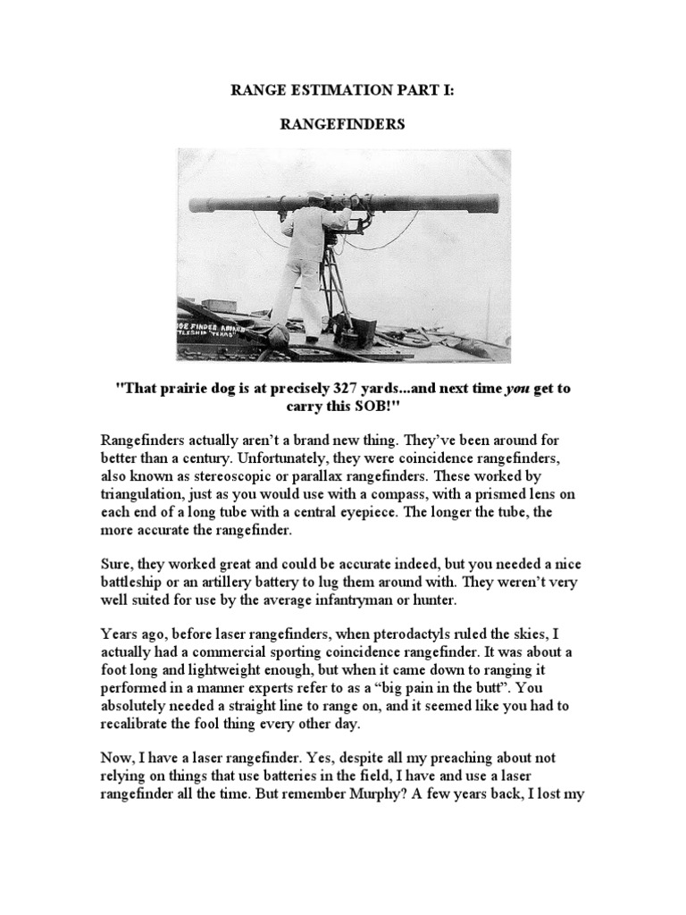 Range Estimation Methods & Techniques | PDF | Telescopic Sight | Armed ...