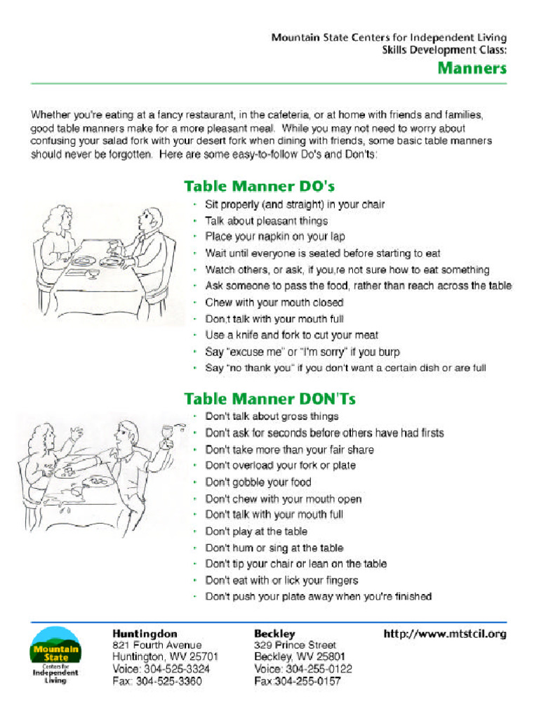Table Manners | PDF