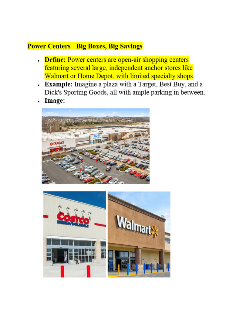 Understanding Power Centers and Malls | PDF