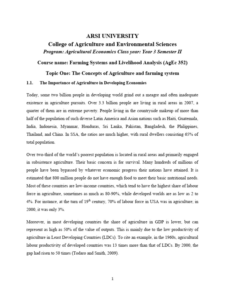 Handout On FRS@LA | PDF | Agriculture | System