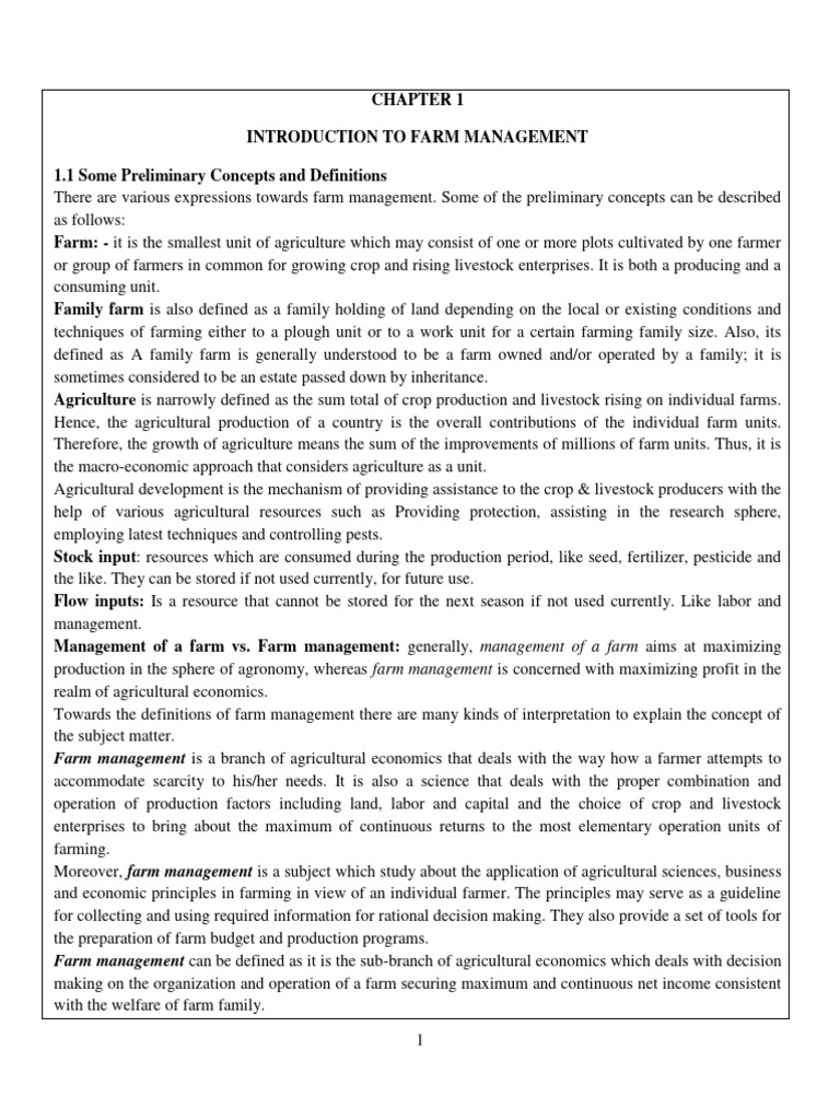 Farm Management | PDF | Production Function | Factors Of Production