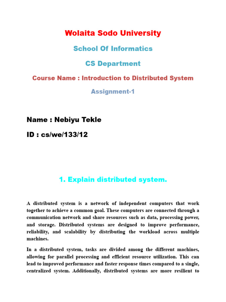Distributed 1 | Download Free PDF | Client–Server Model | Scalability