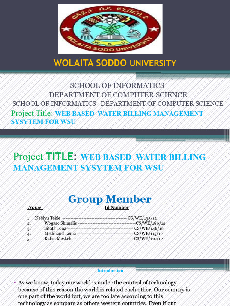1power Point For Water Billing Management | PDF | Databases | System