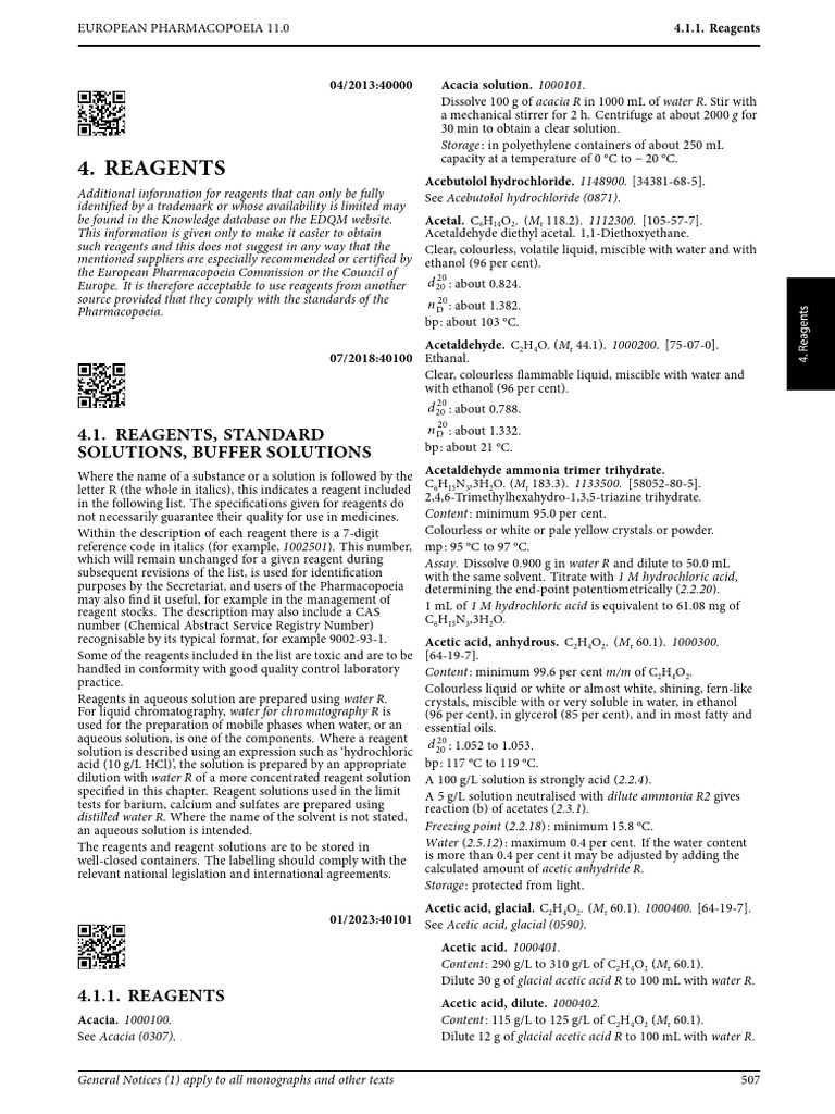 Reagents | PDF | Acetic Acid | Acid