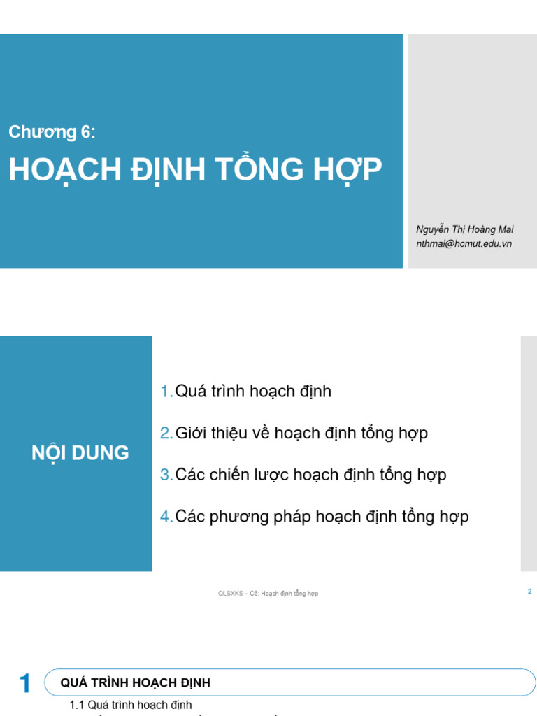 QLSXKS.C6.Hoạch định tổng hợp - SV | PDF