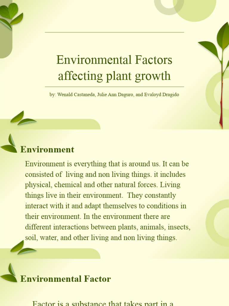 Environmental Factors Affecting Plant Growth | PDF | Ecosystem | Herbivore