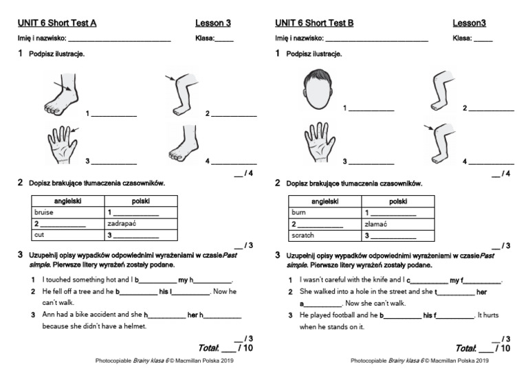 Brainy kl6 Short Tests Unit 6 Lesson 3 | PDF