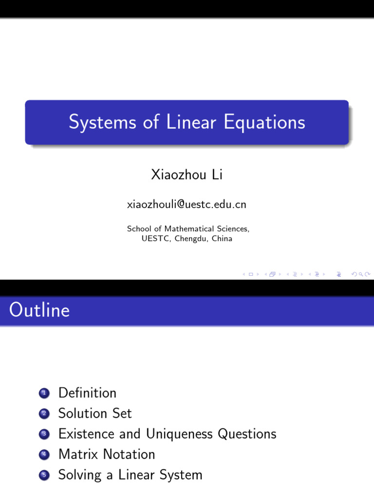 Section1 1 LinearSystem | Download Free PDF | Matrix (Mathematics ...