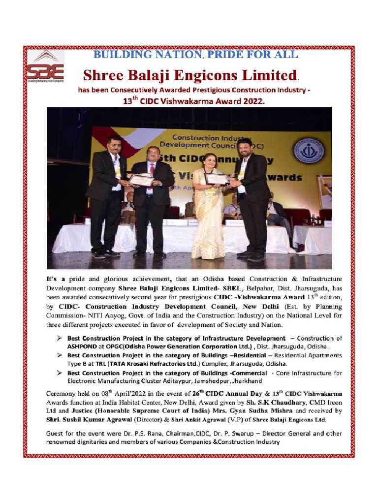 SBEL_CIDC-AWARDS_PRESS-RELEASE-2022 | PDF