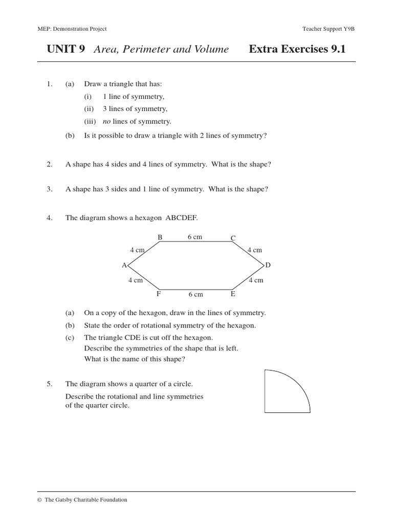 Geometry Exercises: Area, Perimeter, Volume | PDF | Area | Geometry