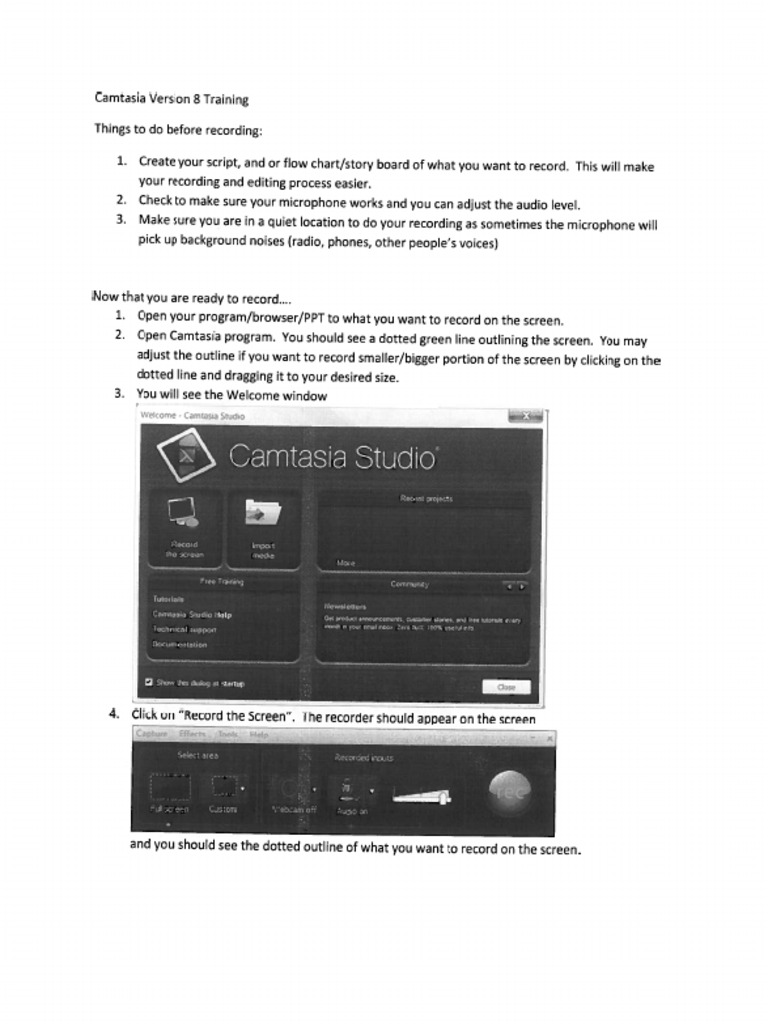 Camtasia Version 8 Training | PDF