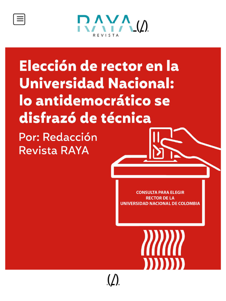 Elección de Rector en La Universidad Nacional | PDF | Votación | Fiscal