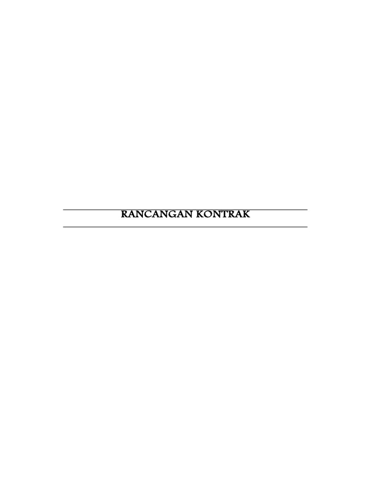 Rancangan Kontrak Jasa Konstruksi BPKK | PDF