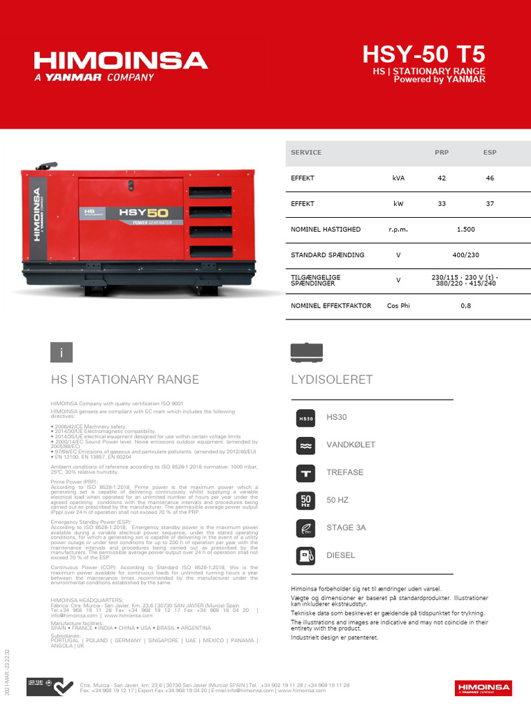 Hsy 50 t5 DK | PDF