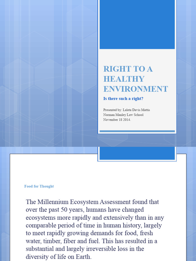 Caribbean Environmental Law Right To A Healthy Environment Nmls | PDF ...