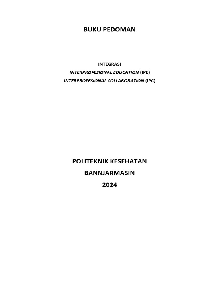 2024_ Rpl_buku-pedoman-ipe Ipc Polkessin | PDF