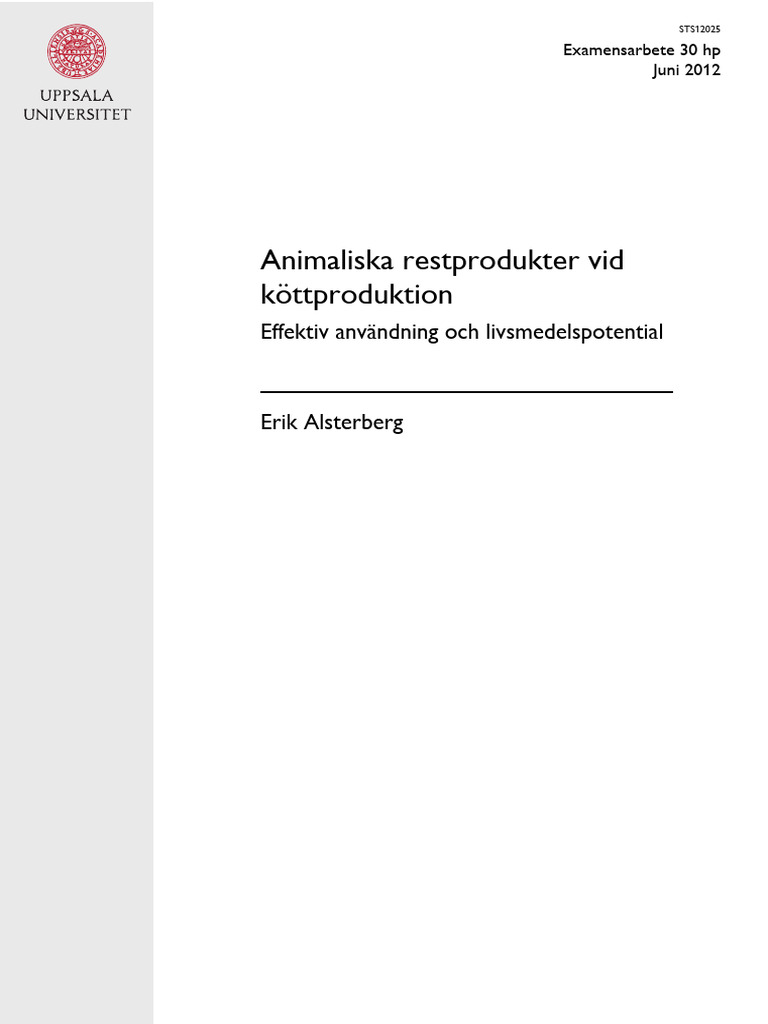 Animaliska restprodukter vid | PDF