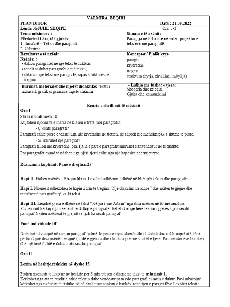 Teksti Dhe Fjalia | PDF