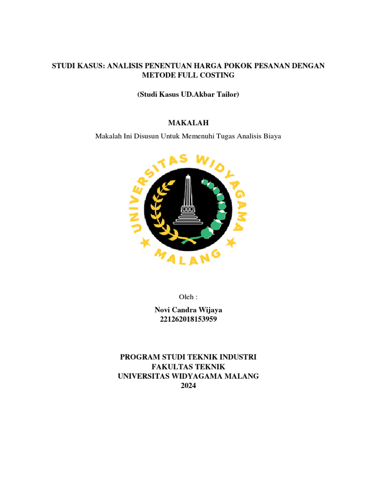 Makalah Studi Kasus HPP Full Costing | PDF