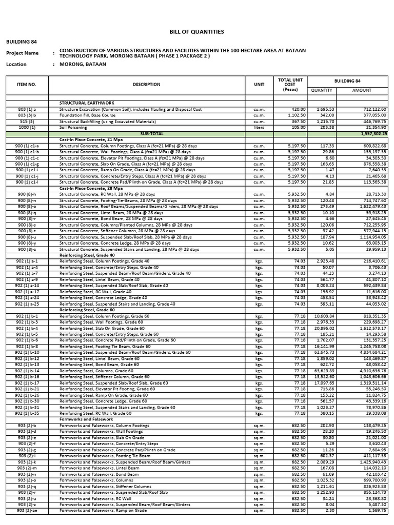 Building 84, 4.3a, 4.3b, 3 (PROPOSAL COSTING) | PDF | Door | Toilet