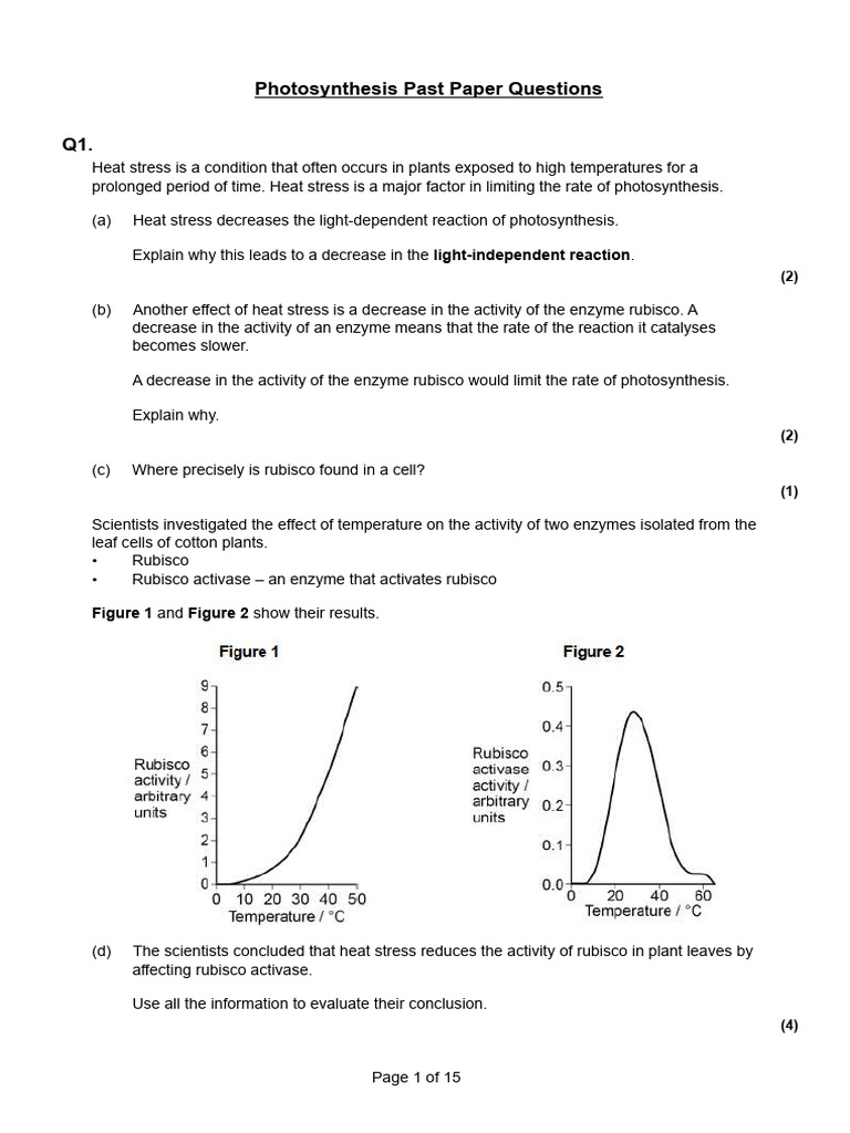 Photosynthesis Exam Pack NEW RV | PDF | Photosynthesis | Nicotinamide ...