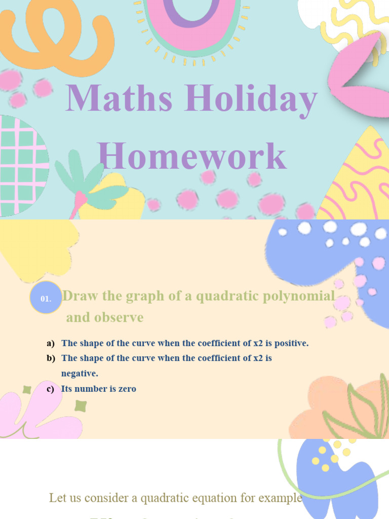 Maths Holiday Homework | PDF