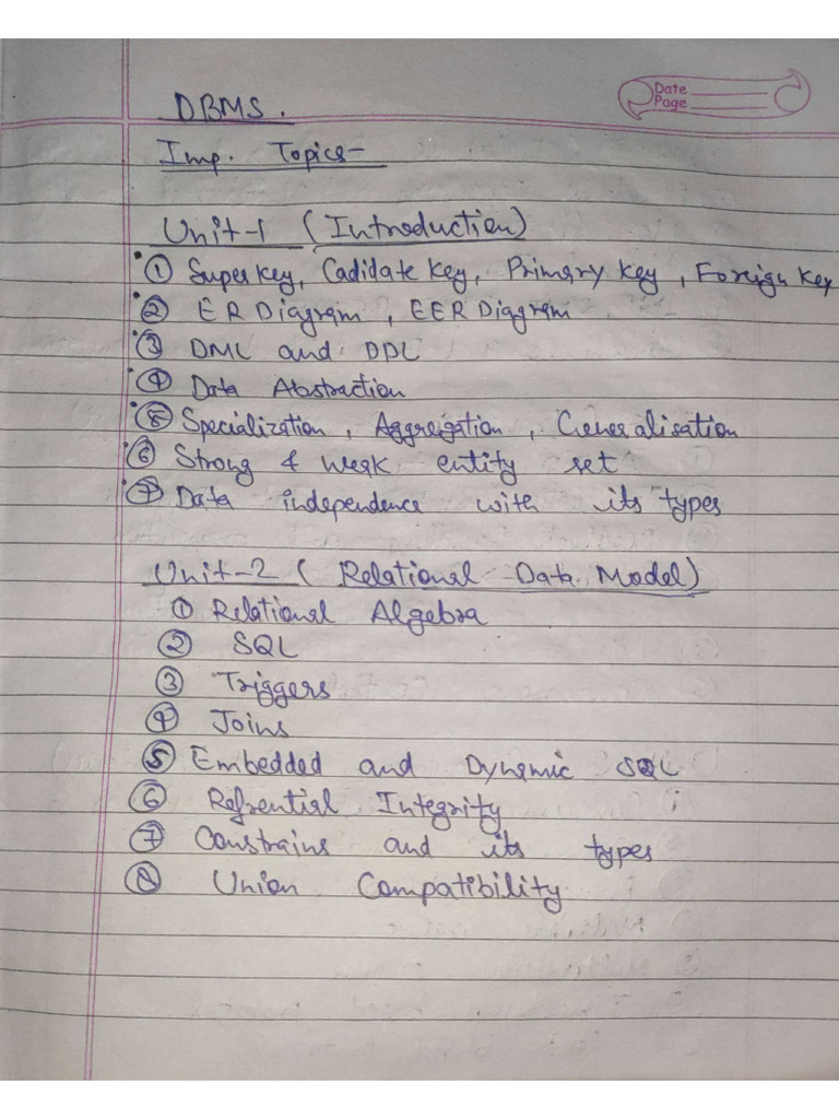 DBMS Imp Ques | PDF