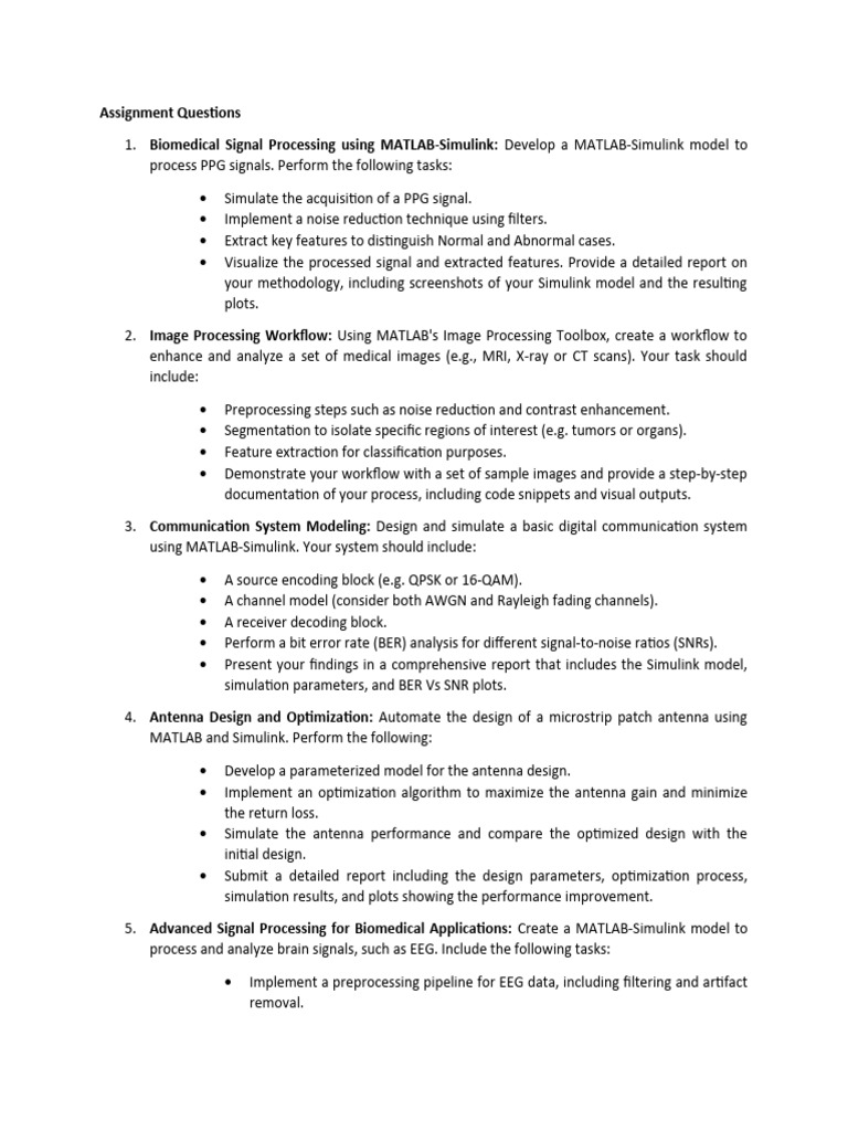 Assignment Questions | PDF | Simulation | Signal To Noise Ratio