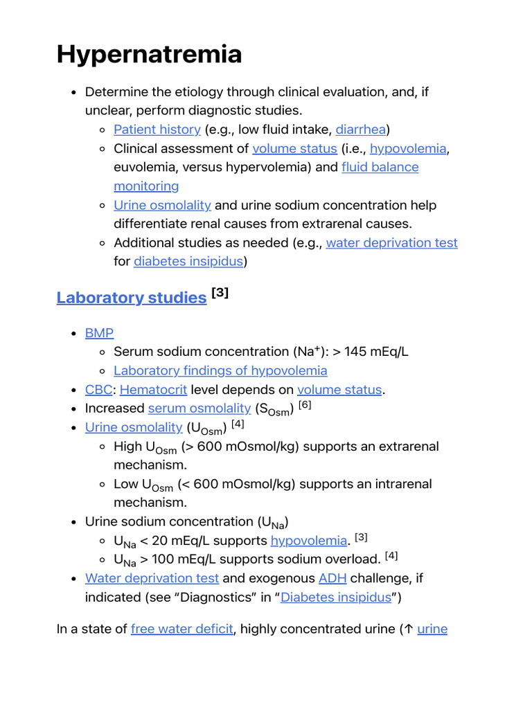 Hypernatremia - AMBOSS | PDF | Hyperglycemia | Causes Of Death