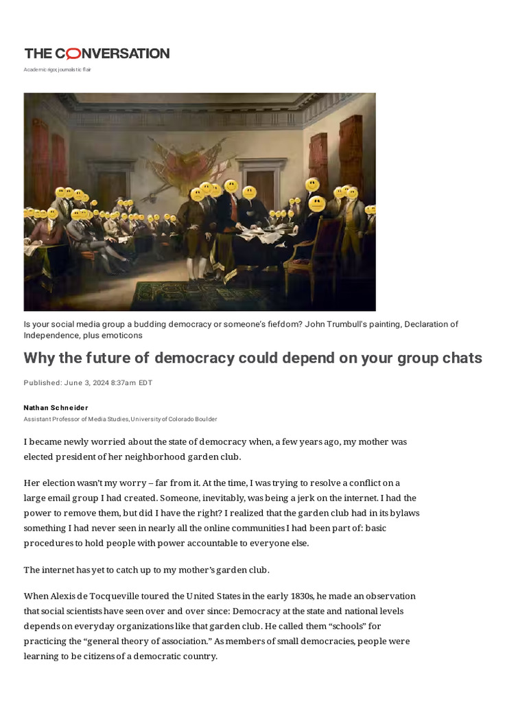 Why The Future of Democracy Could Depend On Your Group Chats | PDF ...