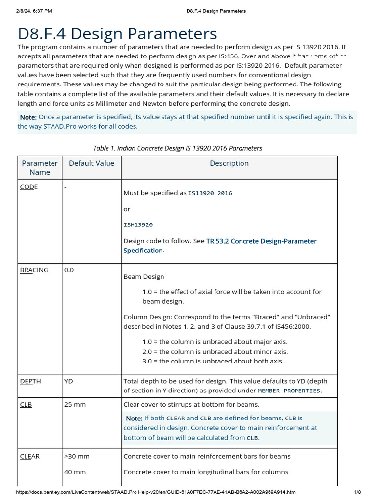 D8.F.4 Design Parameters | PDF | Beam (Structure) | Parameter (Computer ...