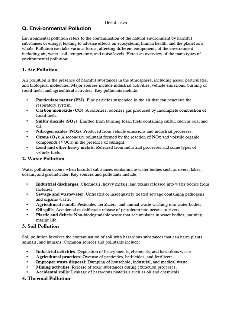 Unit 4 Evs Theory Into Practise 1 | PDF | Water Pollution | Waste