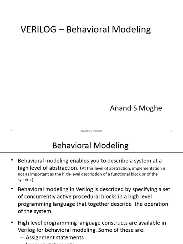 Verilog 4 Beh Modeling Pdf Control Flow Computer Science 