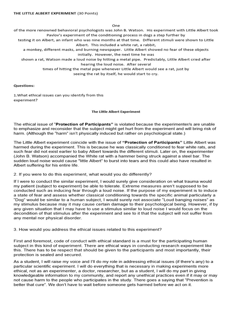 Individual Activity #3 Ethics in Experimental Psychology | PDF ...