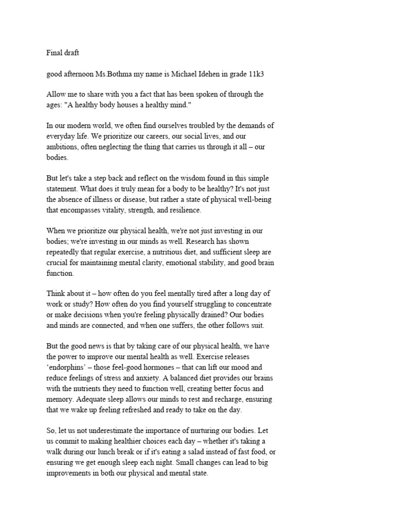 Afrikaans Speech Final | PDF