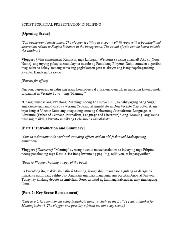 Script For Final Presentation in Filipino | PDF