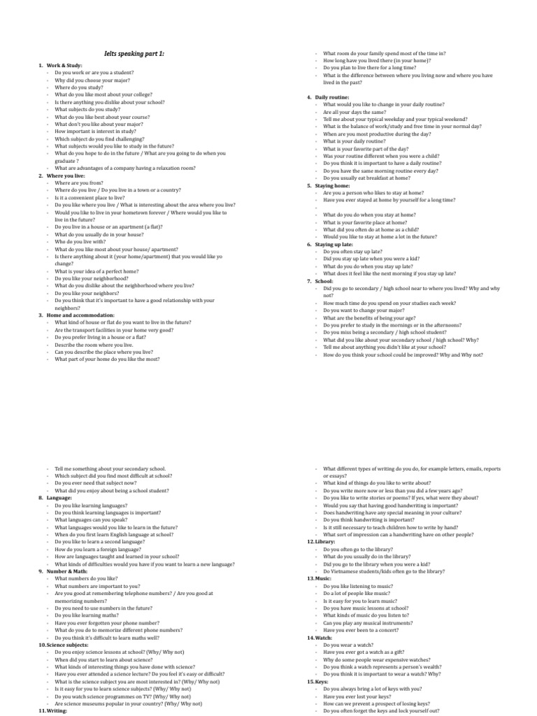 Ielts Speaking Part 1 Frame | PDF | Social Media | Popular Culture ...