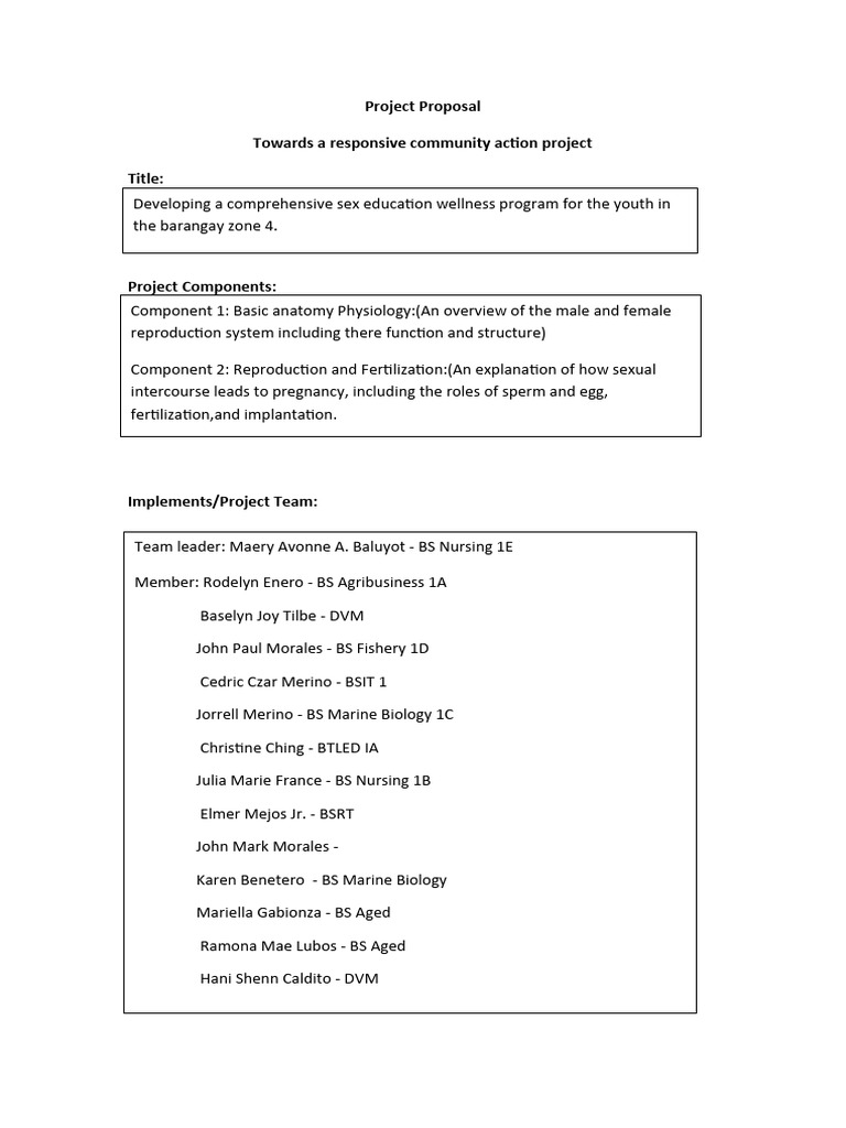 Zone4 Project Proposal | Download Free PDF | Sex Education | Teenage ...