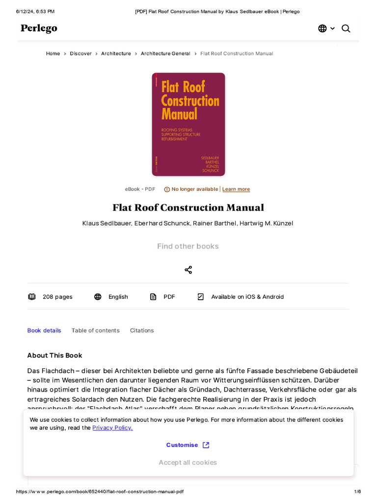 Flat Roof Construction Manual PDF Guide | PDF