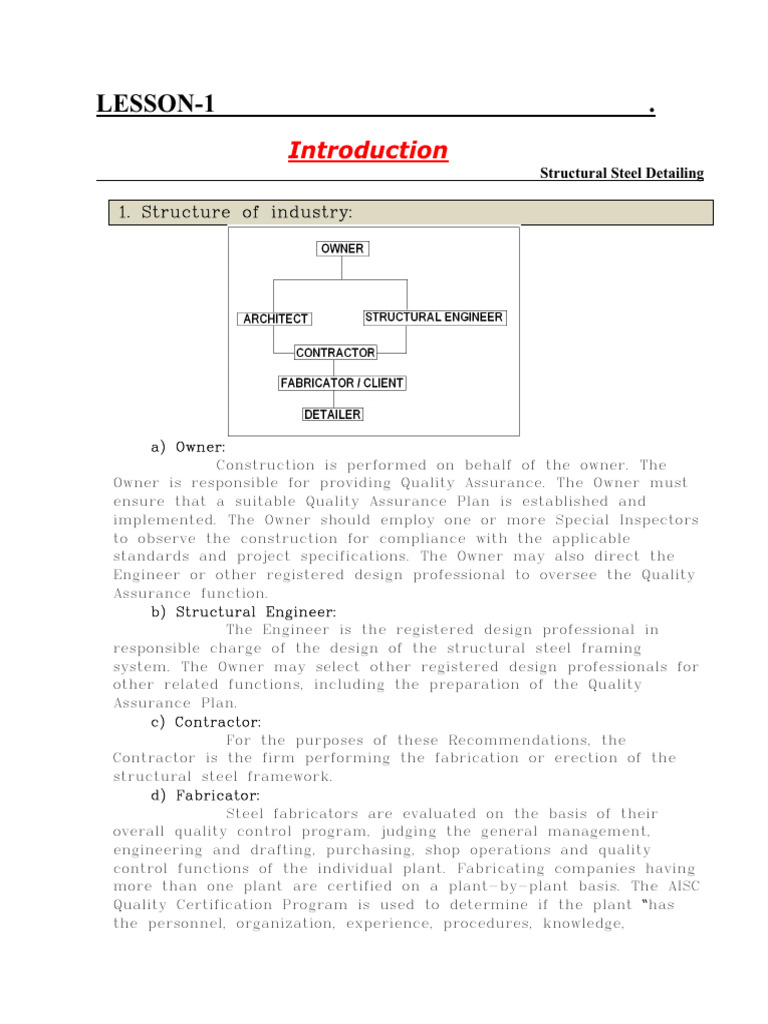Lesson 01 Introduction | PDF | Welding | Construction Lesson 01 Introduction | PDF | Welding | Construction