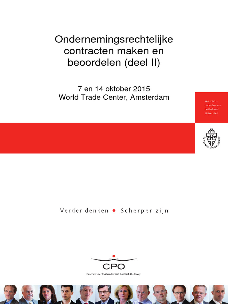Ondernemingsrechtelijke Contracten Maken en Beoordelen | PDF