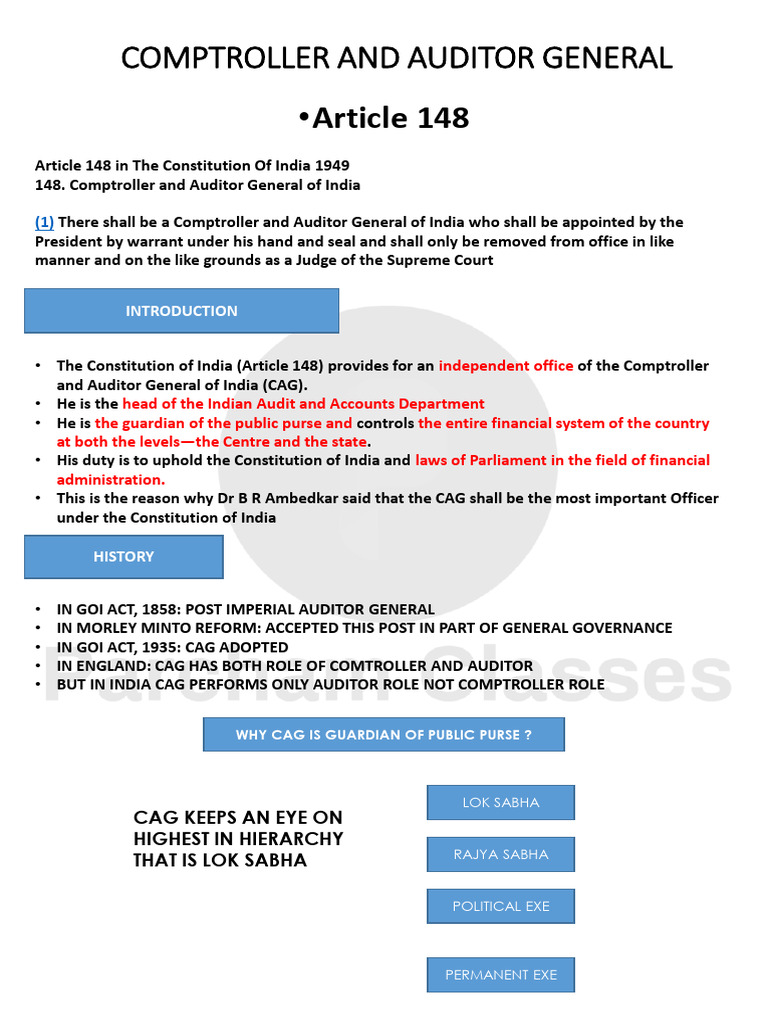 Comptroller and Auditor General of India | PDF | Government Of India ...
